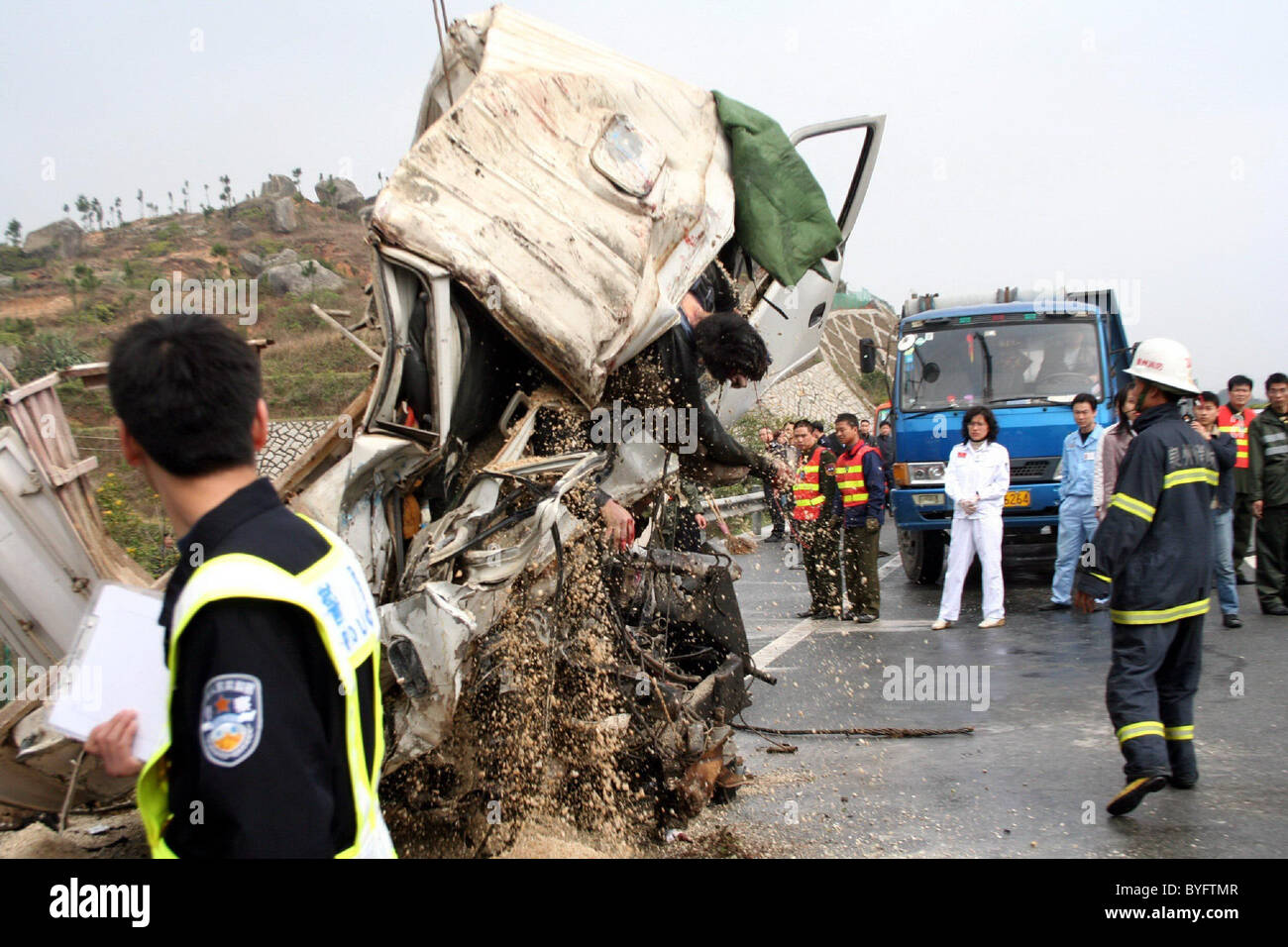 CRASH HORROR IN CHINA Grisly pictures are starting to emerge from one ...