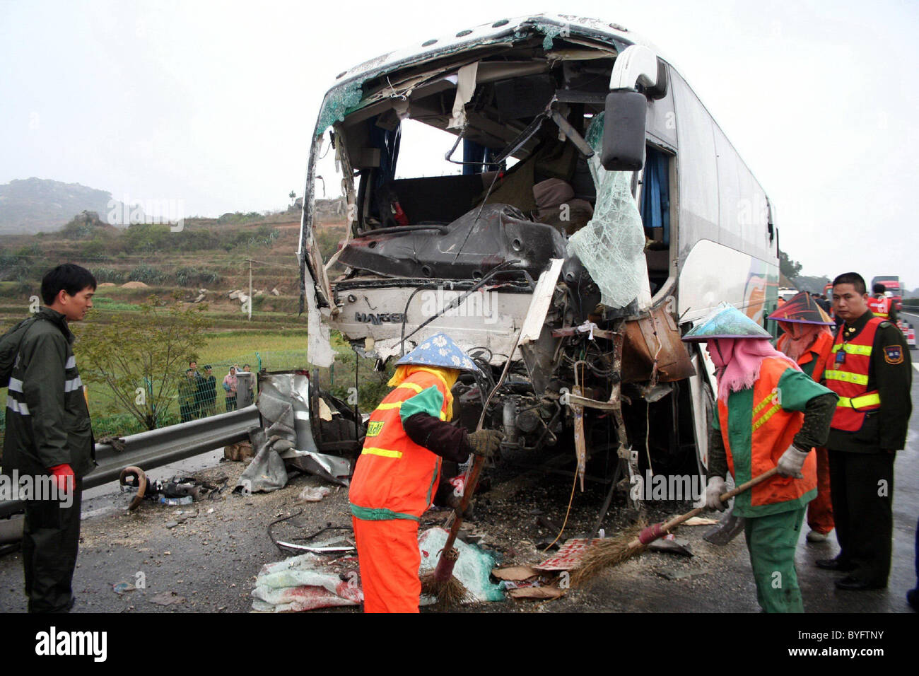 CRASH HORROR IN CHINA Grisly pictures are starting to emerge from one ...