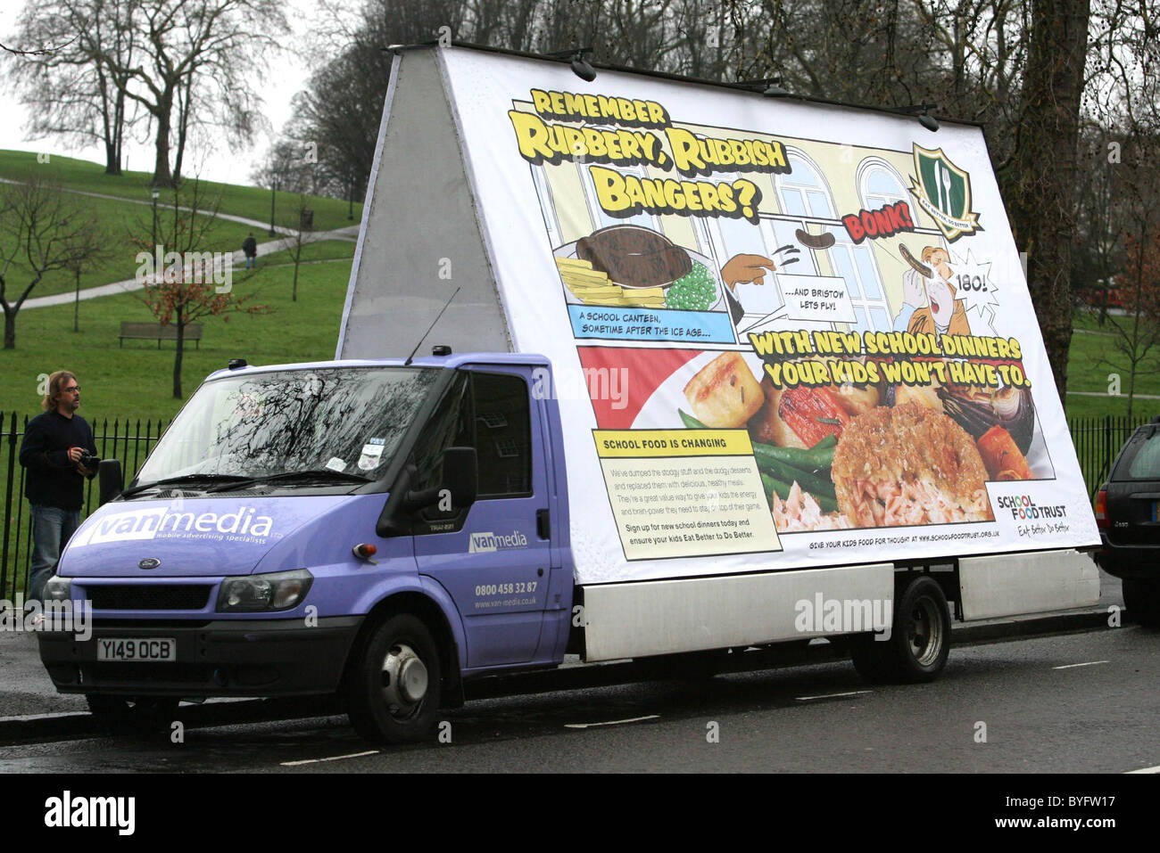 A billboard advertising healthy food within schools by the School Food ...