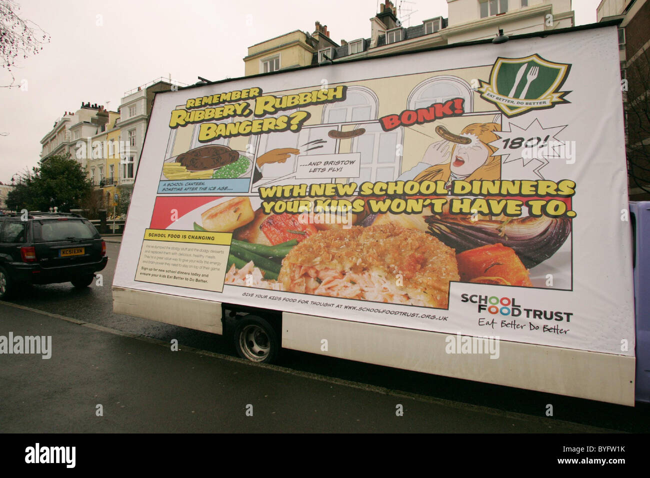 A billboard advertising healthy food within schools by the School Food ...