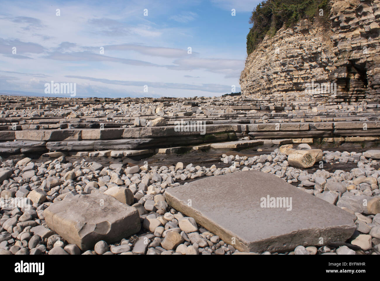 Limestone cliffs and beach,LLantwit major,wales Stock Photo - Alamy