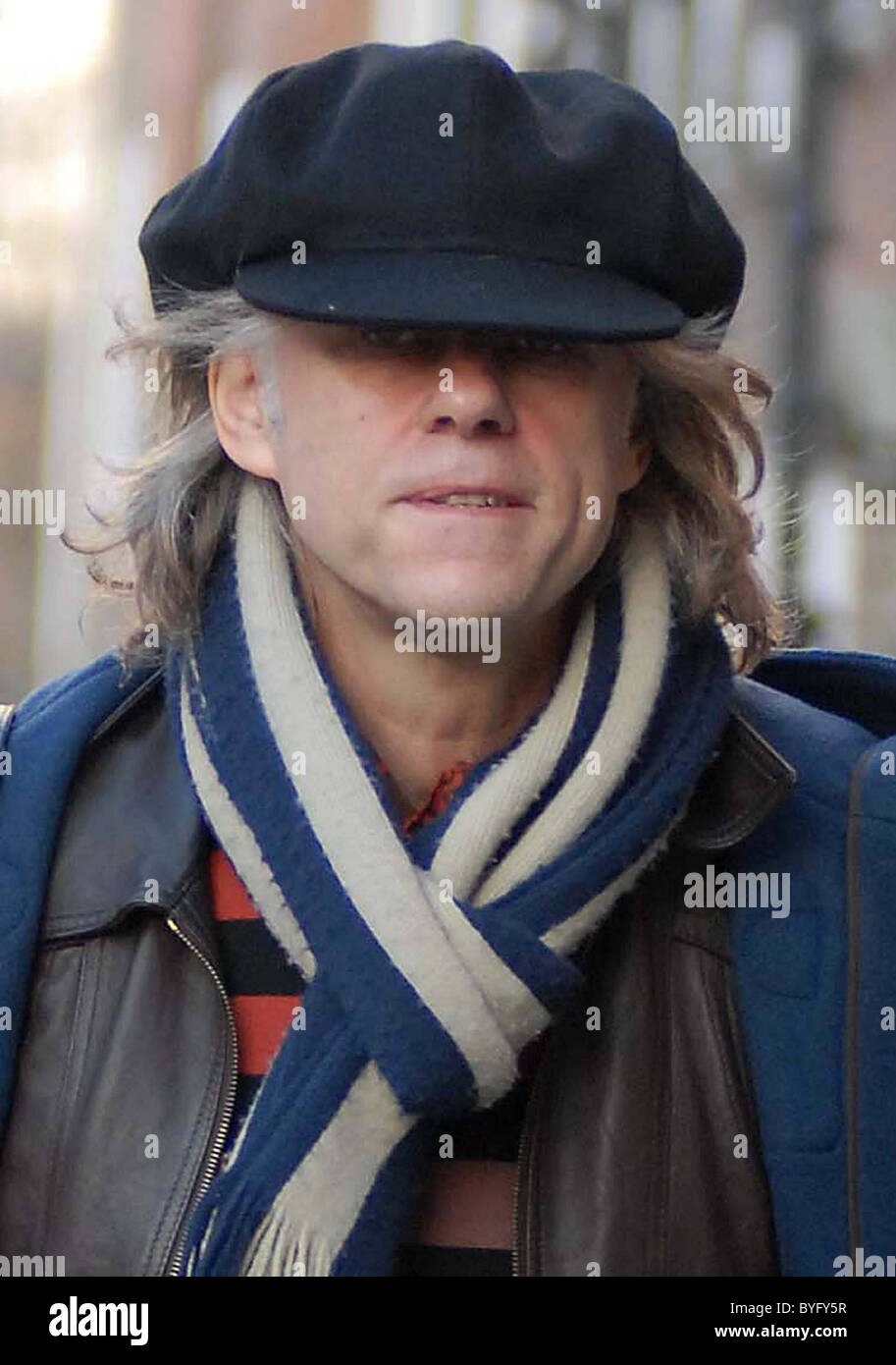 Bob Geldof arriving at his hotel Dublin, Ireland - 09.02.07 Stock Photo ...