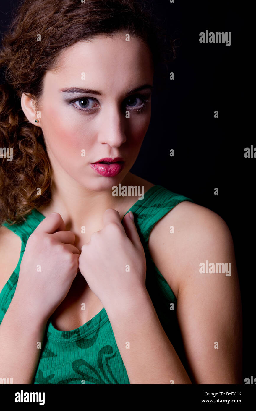 an young beautiful woman close up portrait Stock Photo - Alamy