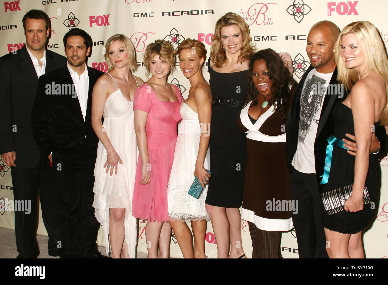 (l-r) Benjamin King, Michael Landes, Teri Polo, Sarah Jones, KaDee ...