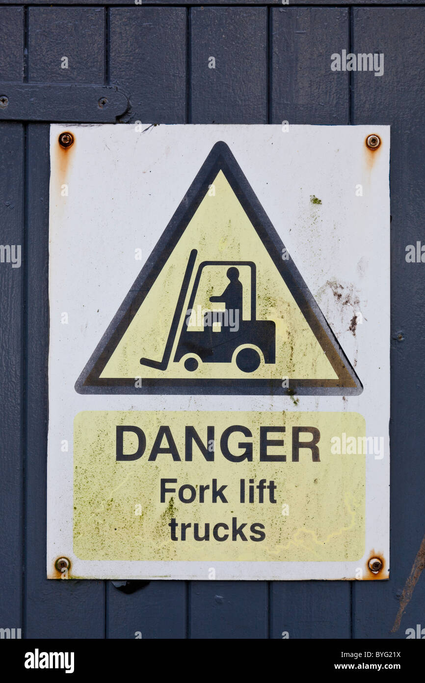 Fork lift truck danger sign hi-res stock photography and images - Alamy