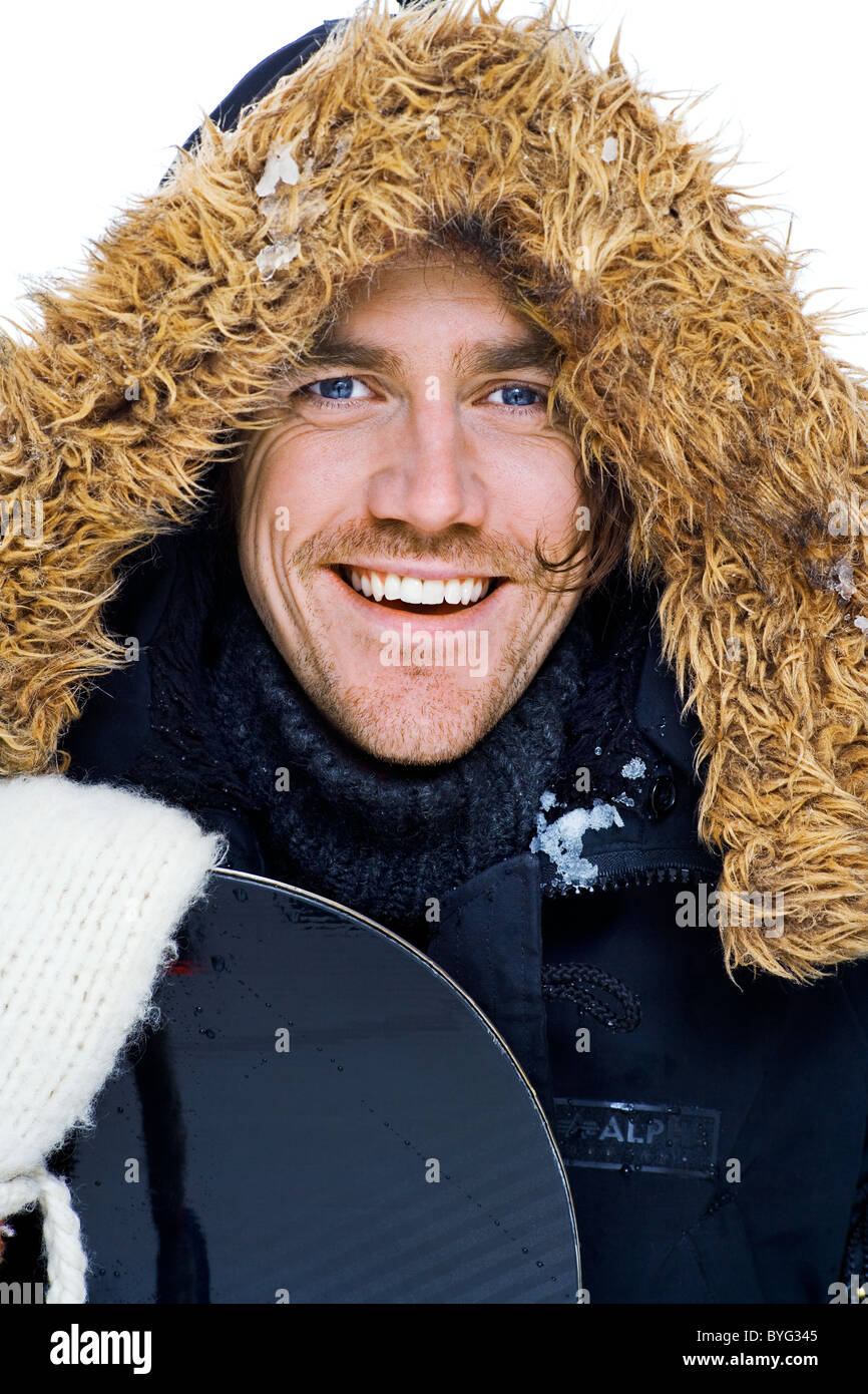 Studio shot of man in ski-wear Stock Photo - Alamy