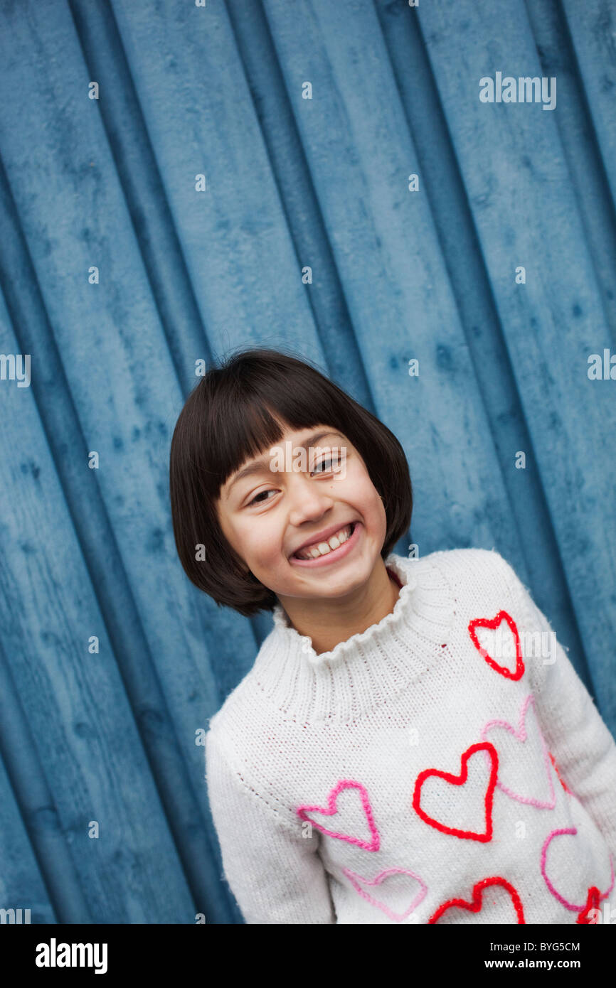 Portrait of girl smiling Stock Photo - Alamy