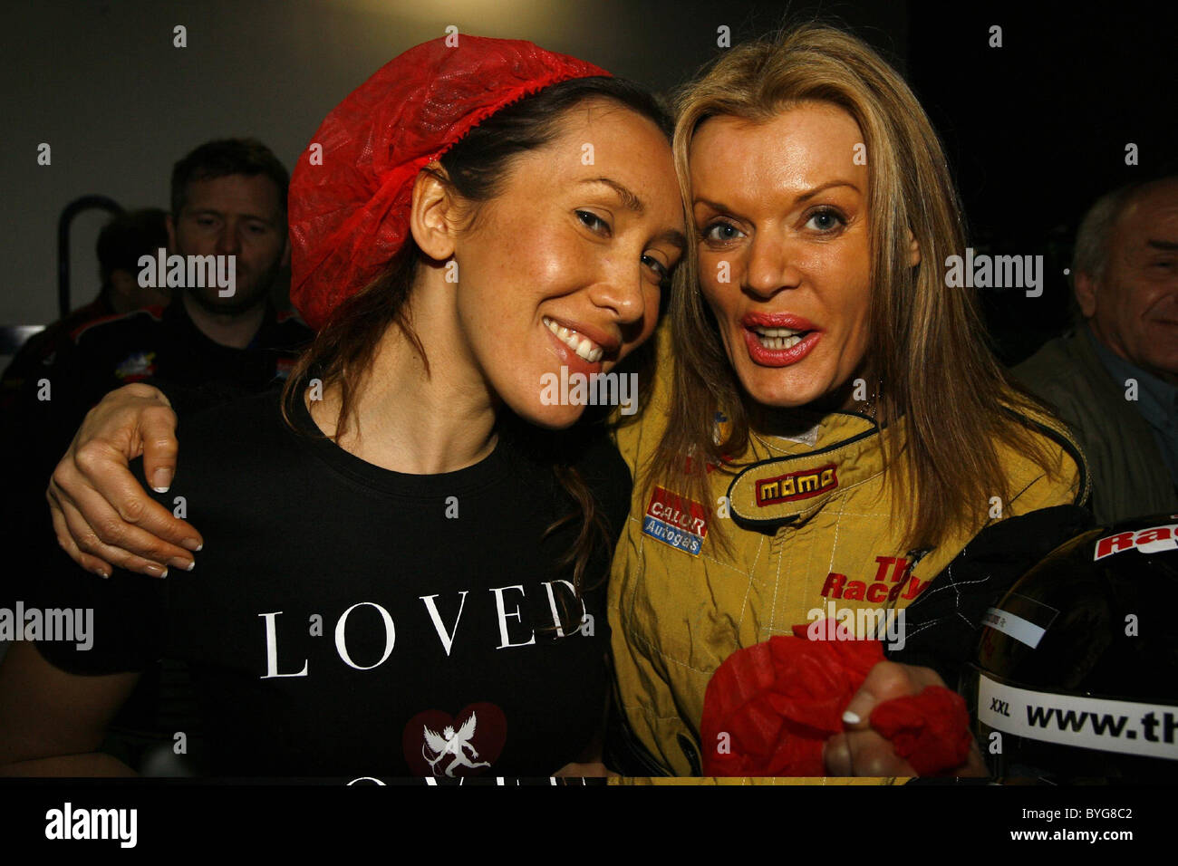 Rissy Mitchell and guest Celebrity Go-Karting at 'The Race Way' in aid ...