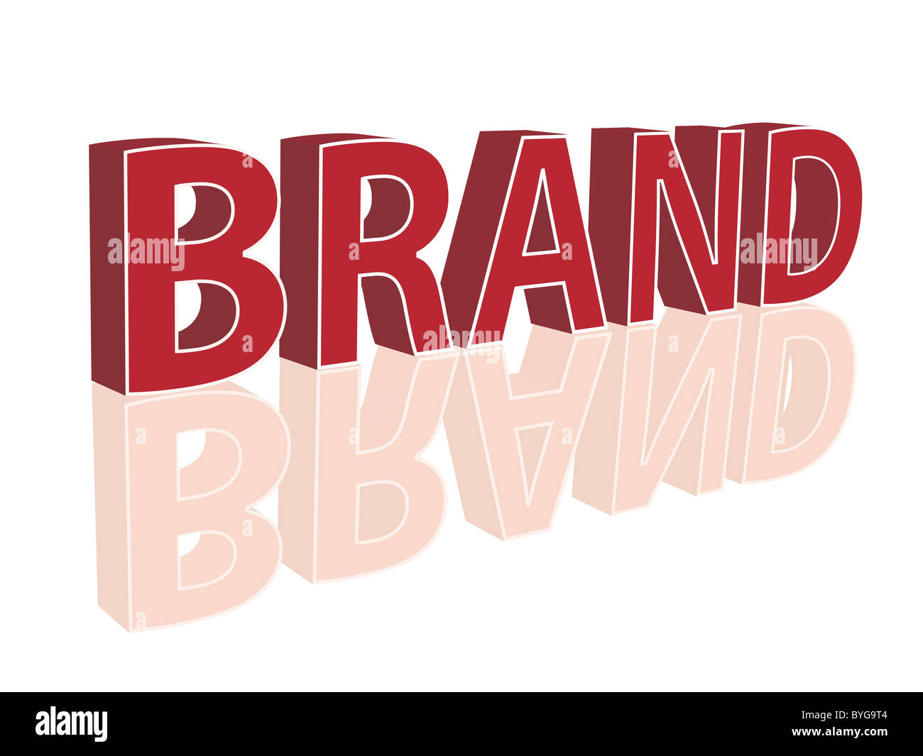 brand 3d text isolated on white Stock Photo - Alamy