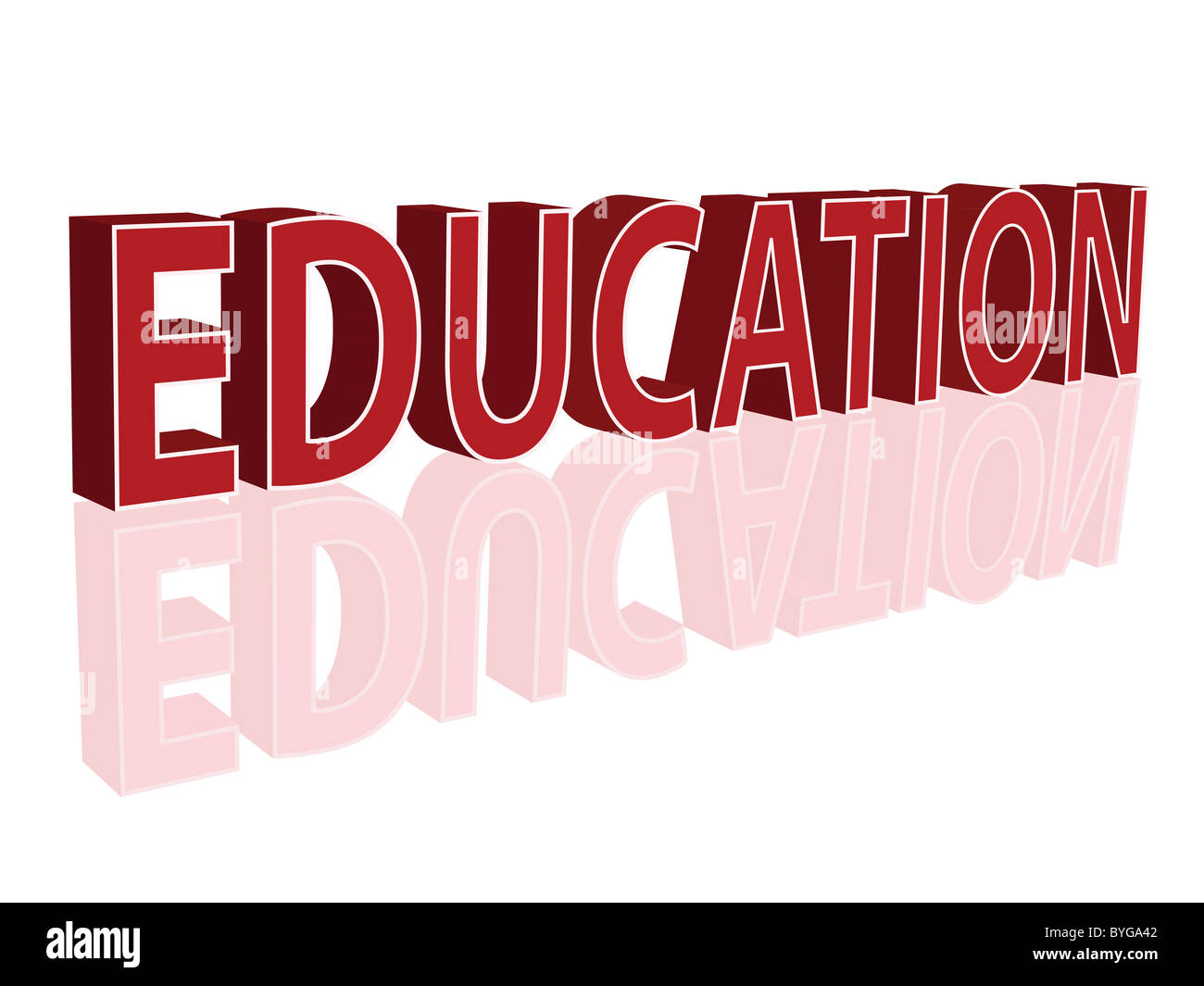 education 3d text isolated on white Stock Photo - Alamy