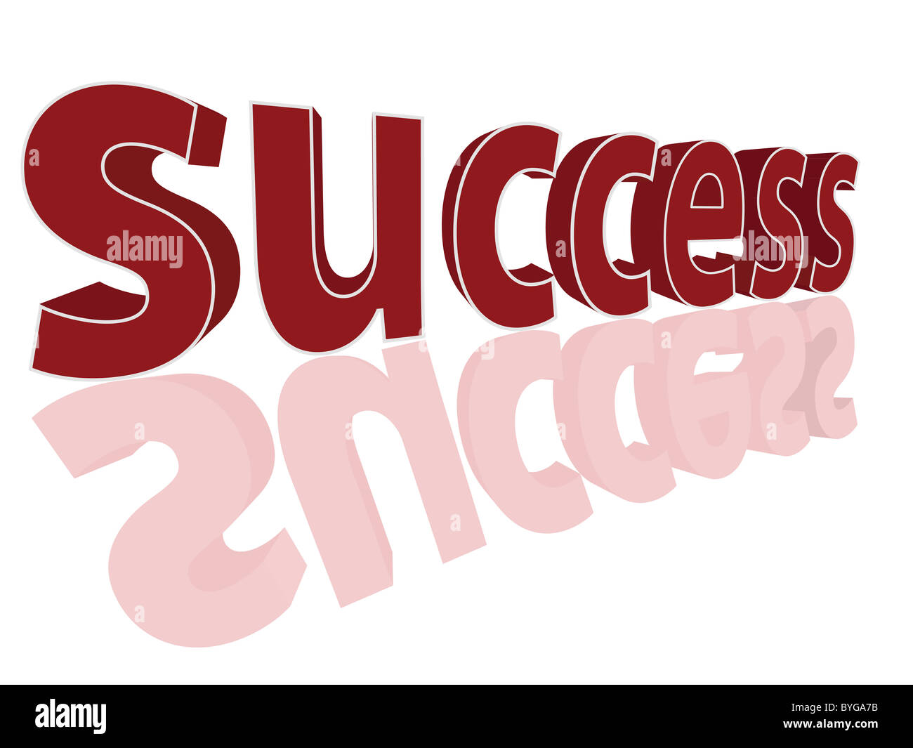 red success 3d text with reflection Stock Photo - Alamy
