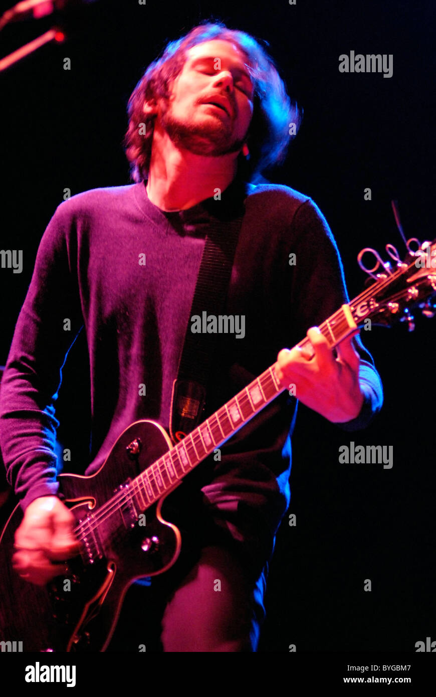 Brian Aubert Silversun Pickups performing at the Gibson Amphitheatre ...