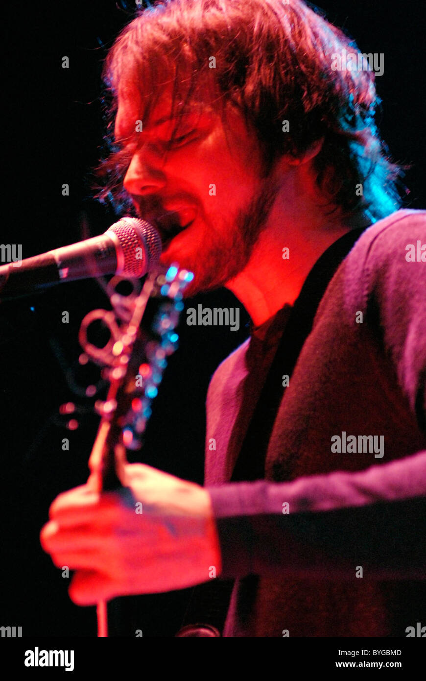 Brian Aubert Silversun Pickups performing at the Gibson Amphitheatre ...