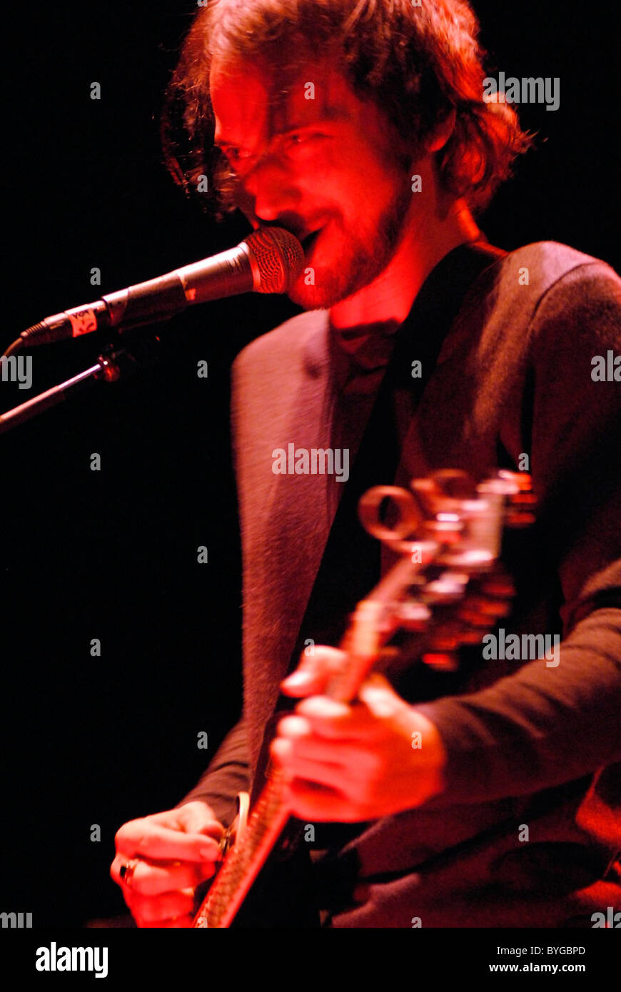 Brian Aubert Silversun Pickups performing at the Gibson Amphitheatre ...