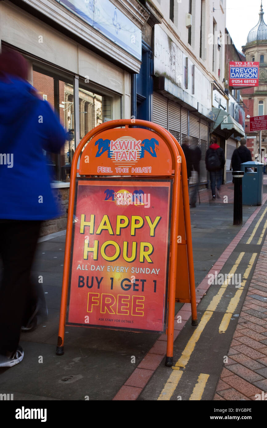 Kwik Tan Metal A Board. "Happy Hour" Buy one get one free, BOGOF Sign ...