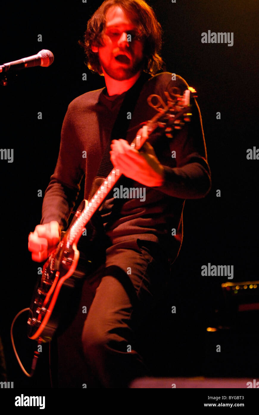 Brian Aubert Silversun Pickups performing at the Gibson Amphitheatre Los Angeles, California ...