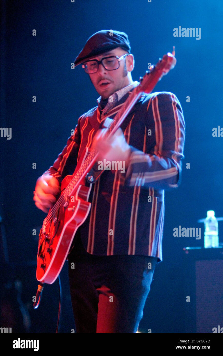 Tim Norwind of OK Go performing at the Gibson Amphitheatre Los Angeles ...