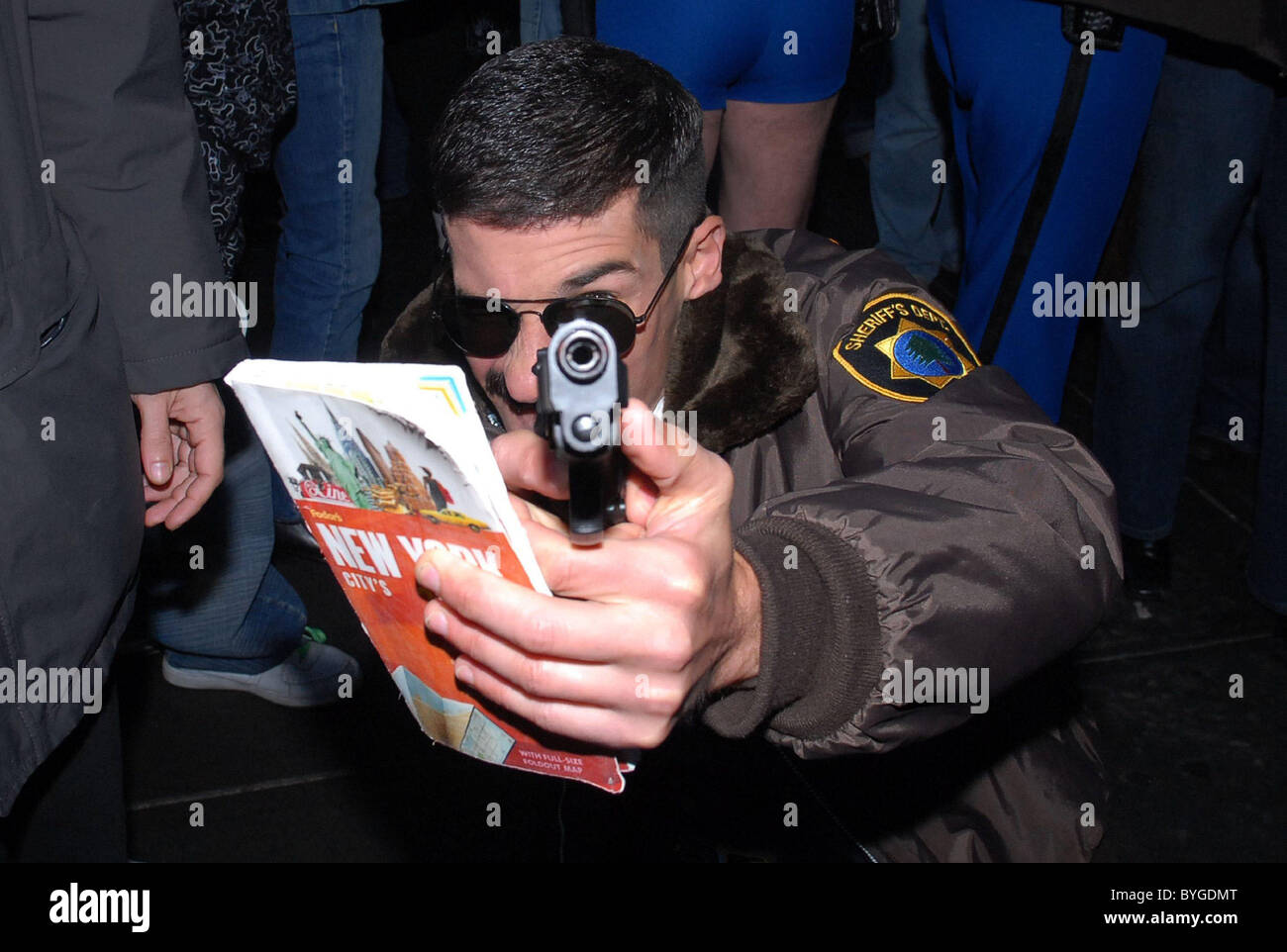 Ben Garant as Travis Junior Cast members of 'Reno 911!' at Times Square ...