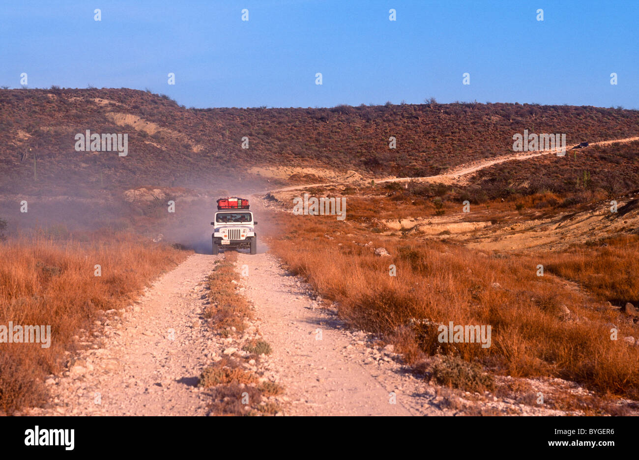 Gravel road in Central Baja California, Mexico Stock Photo - Alamy