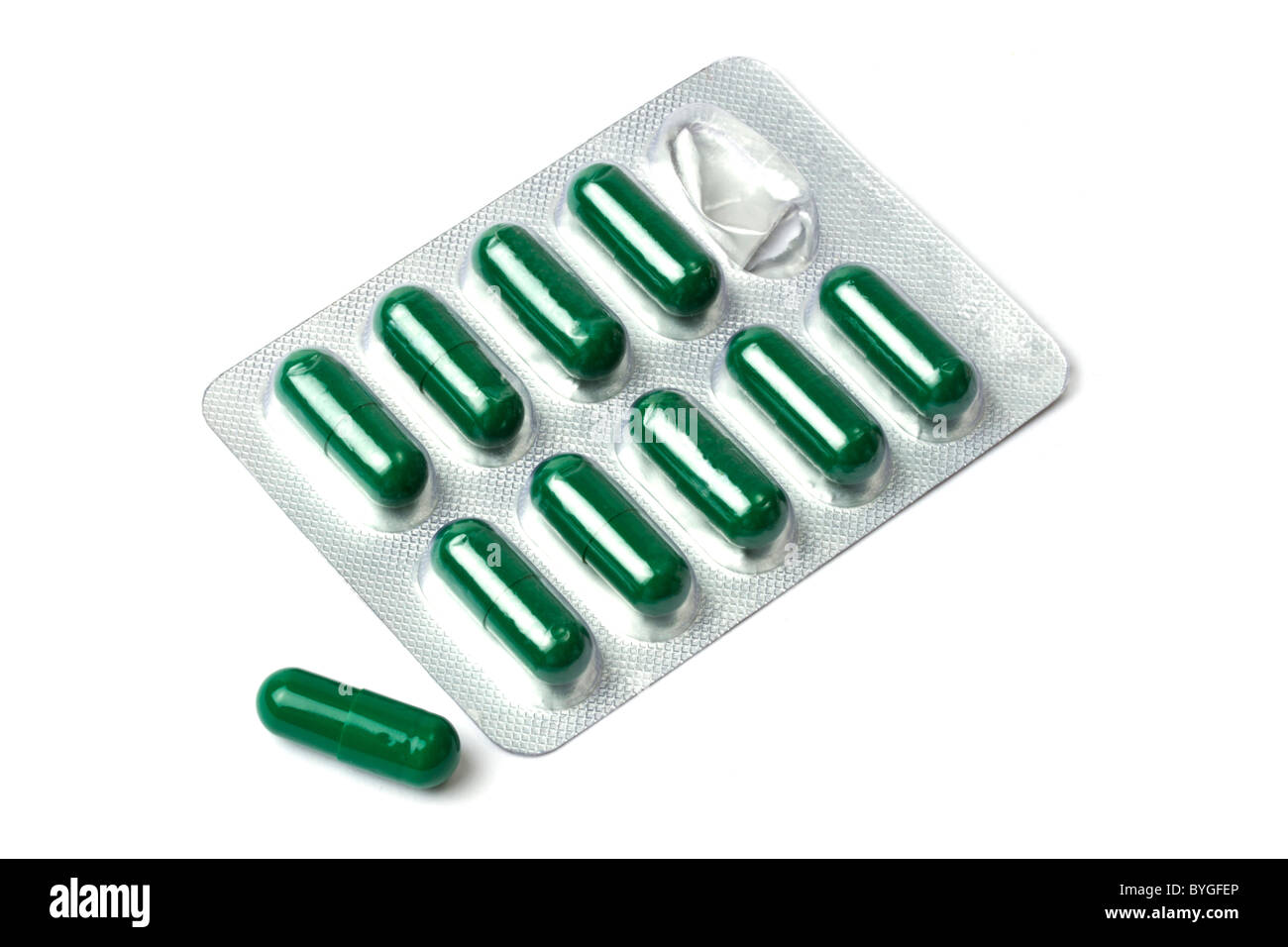 Green medicinal capsules in hi-res stock photography and images - Alamy