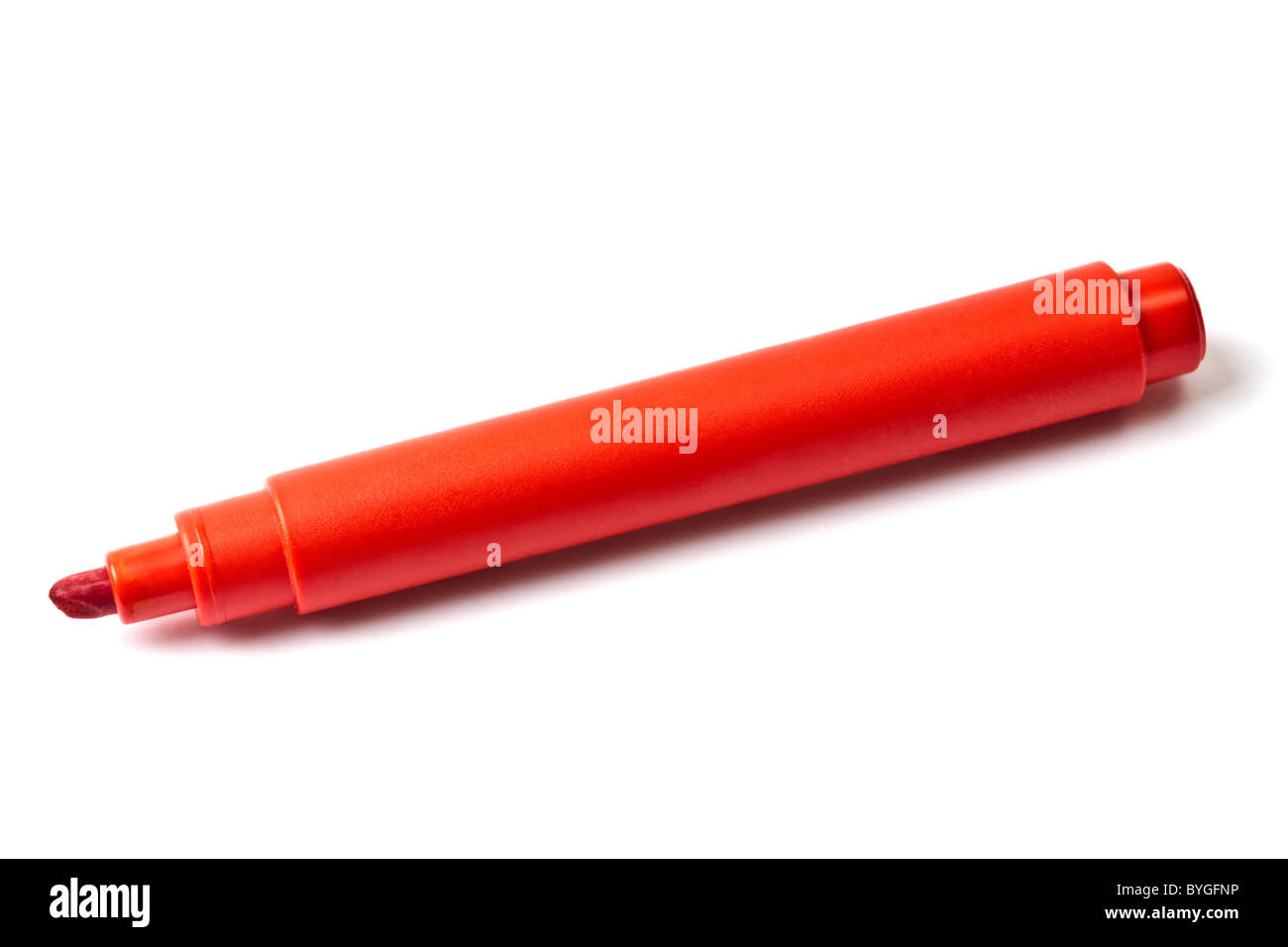 Red highlighter isolated on white background Stock Photo - Alamy