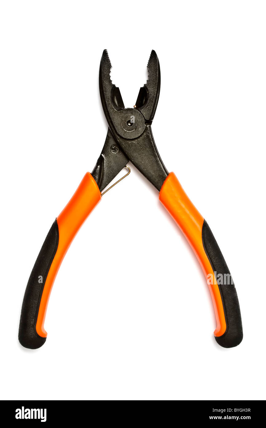 Pliers closeup on white background Stock Photo - Alamy