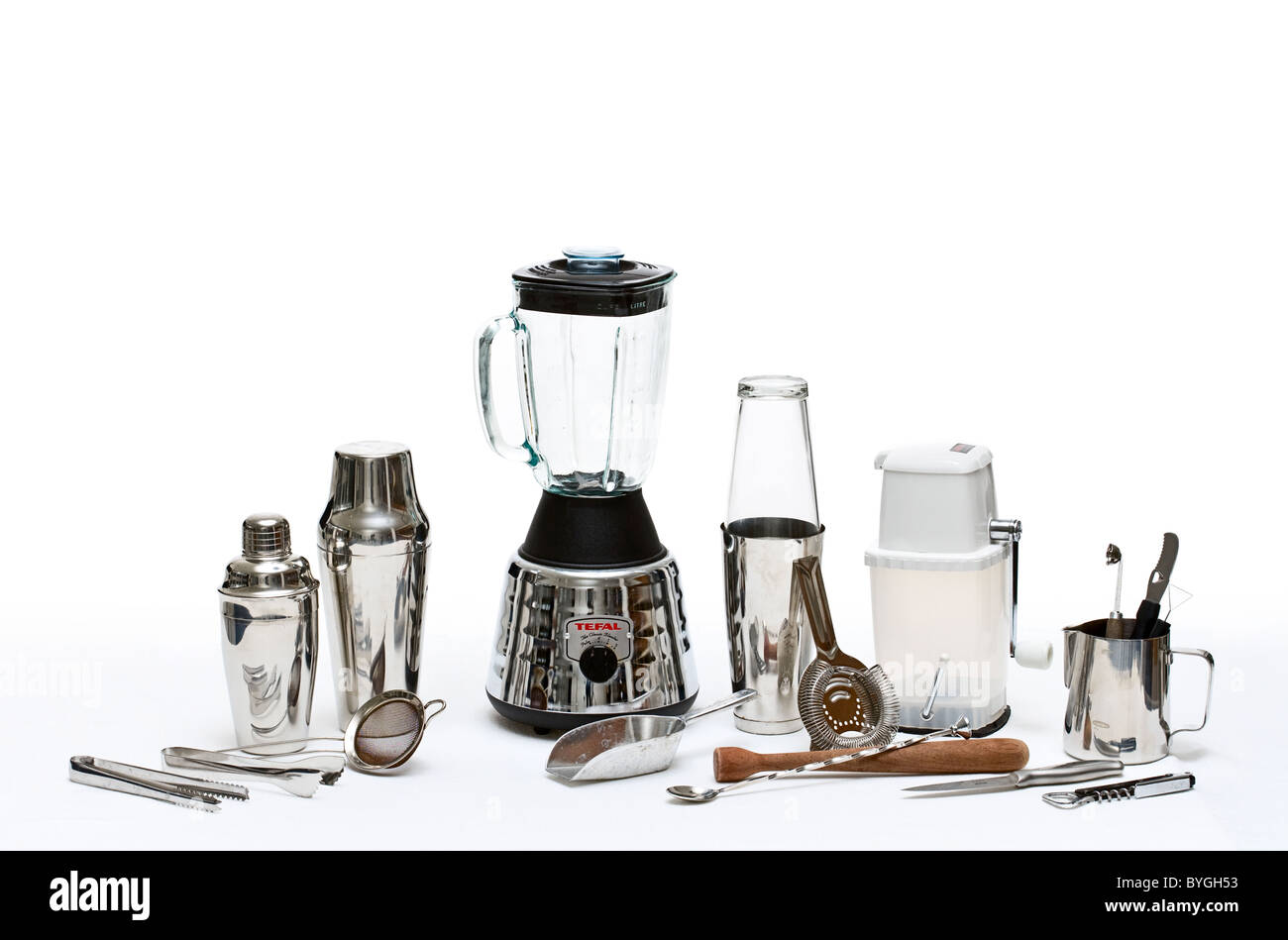 Set of drinks utensils Stock Photo - Alamy