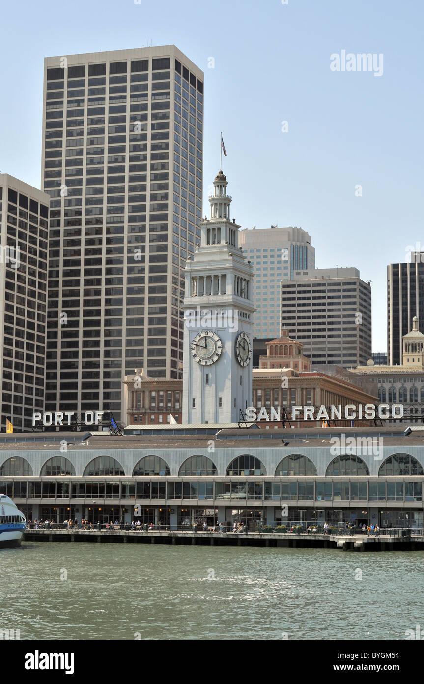 Ferry Building, San Francisco, viewed from the Bay with the "Port of ...