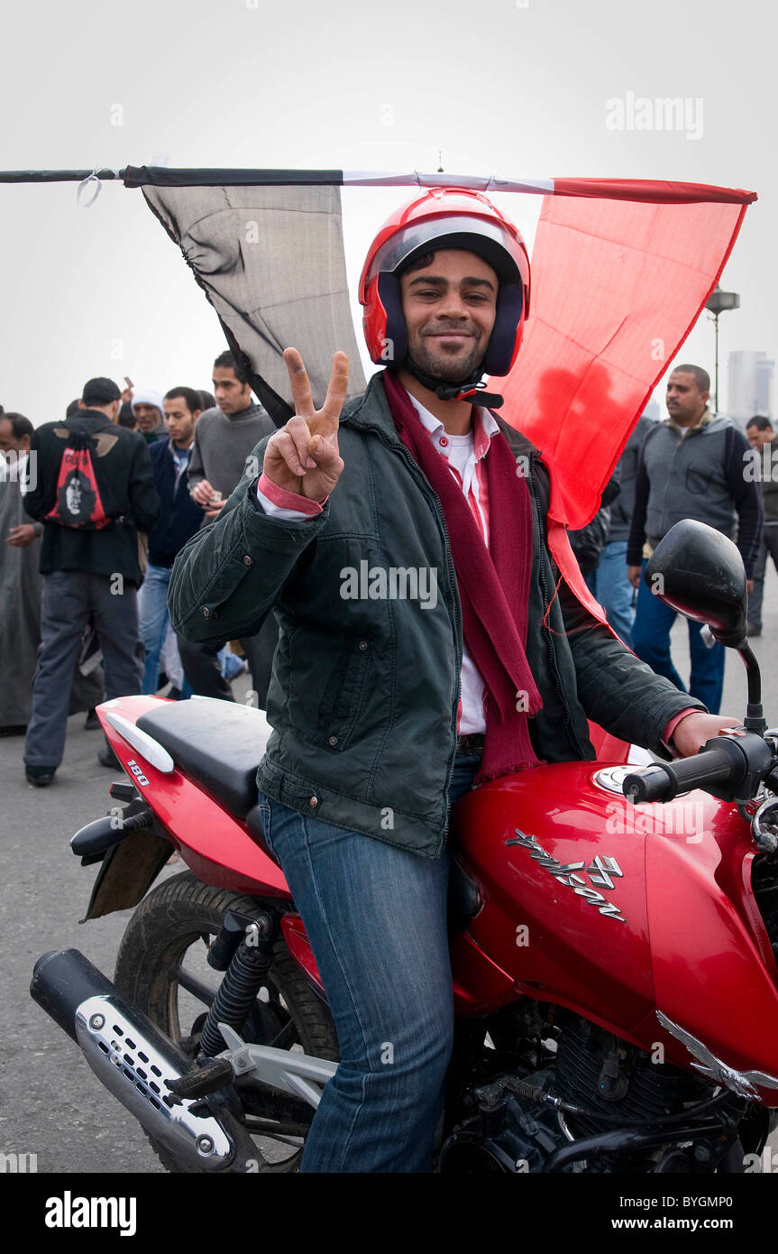 Peaceful 2 million people demonstration against the Hosni Mubarak ...
