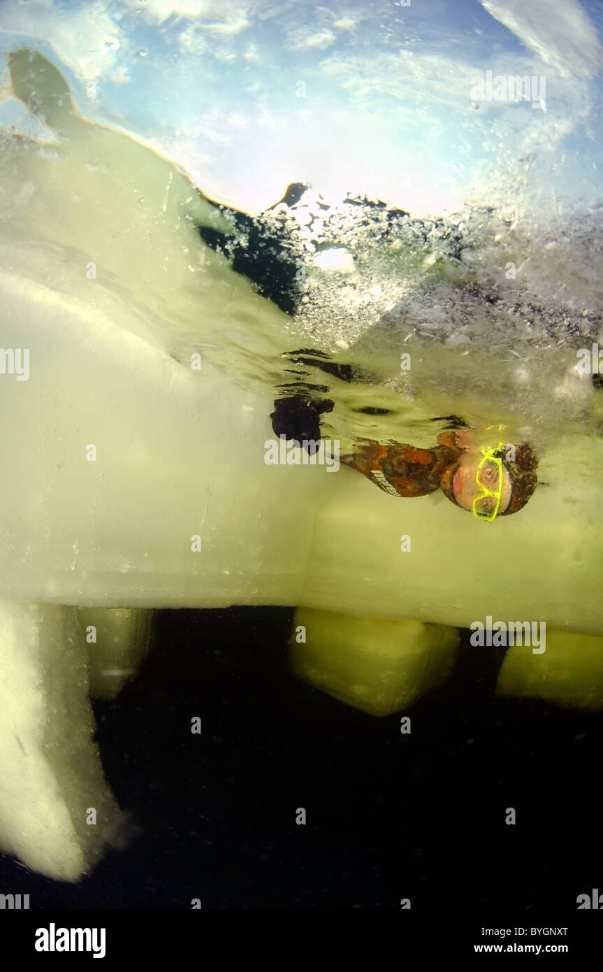 Ice freediving hi-res stock photography and images - Alamy
