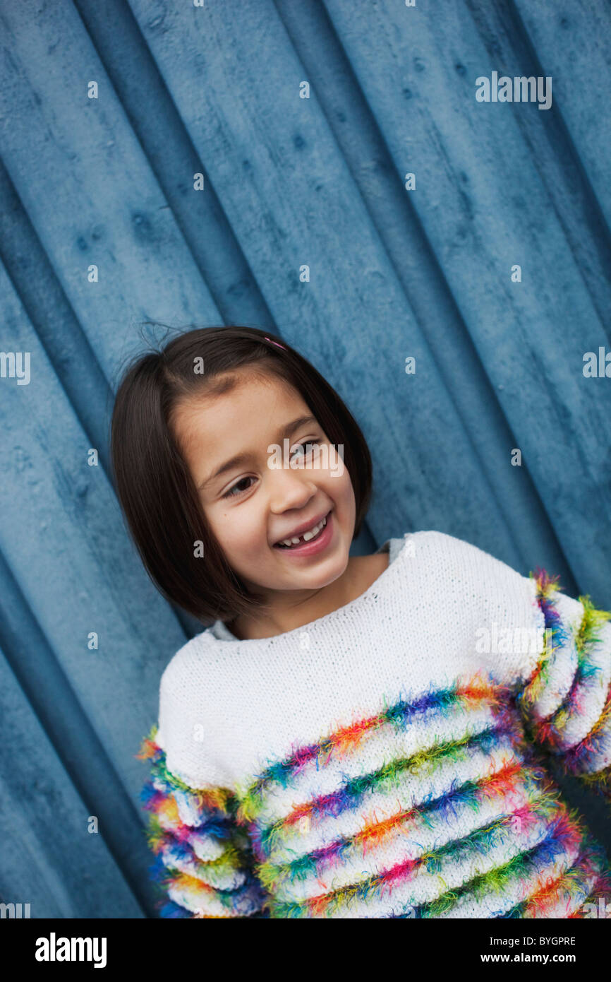 Portrait of girl smiling Stock Photo - Alamy