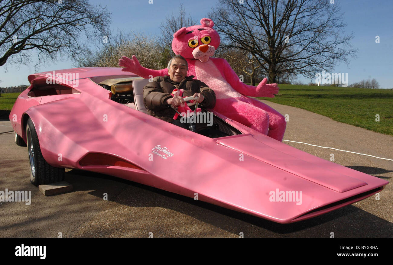 Burt Kwouk Pink Panther Car photocall held on Hampstead Heath London ...