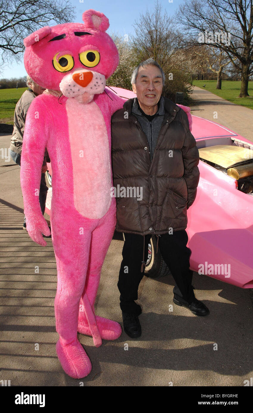 Burt Kwouk Pink Panther Car photocall held on Hampstead Heath London ...