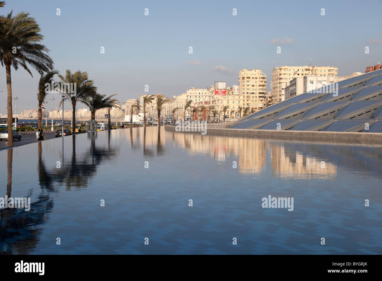The urban scene outside of Alexandria Library in Egypt Stock Photo - Alamy