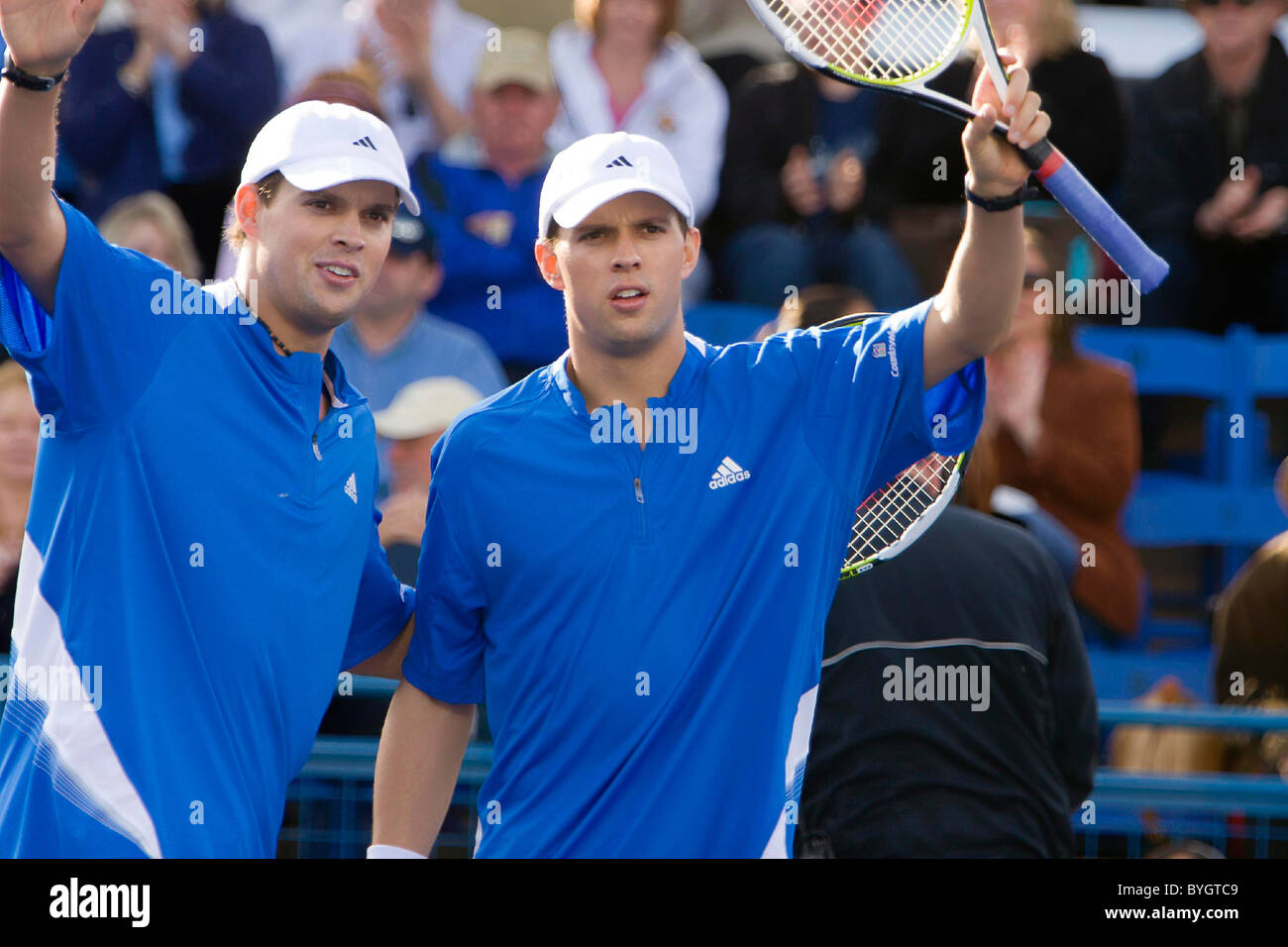Bob Bryan and Mike Bryan win the Men's Doubles Championship in the Tennis Channel Open at ...