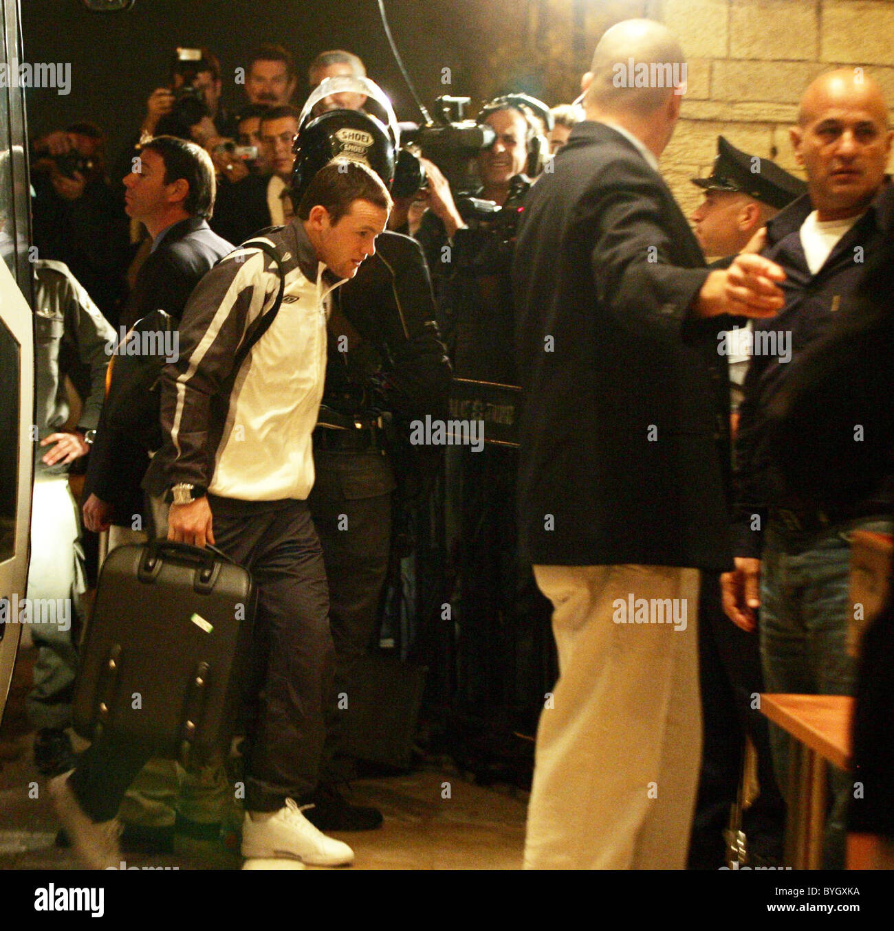 The English national football team arrives at the Dan Accadia Herzliya ...