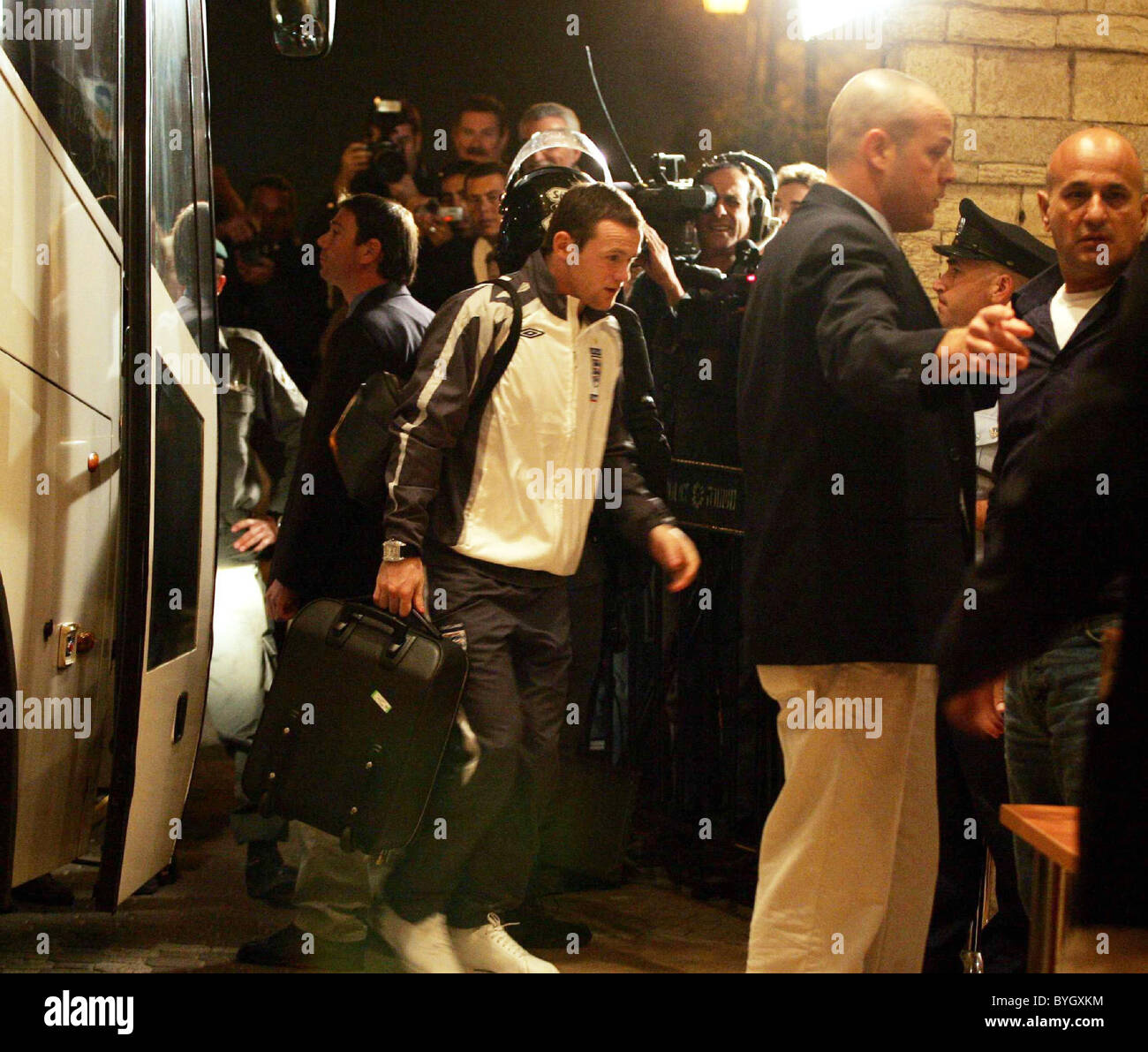 The English national football team arrives at the Dan Accadia Herzliya ...