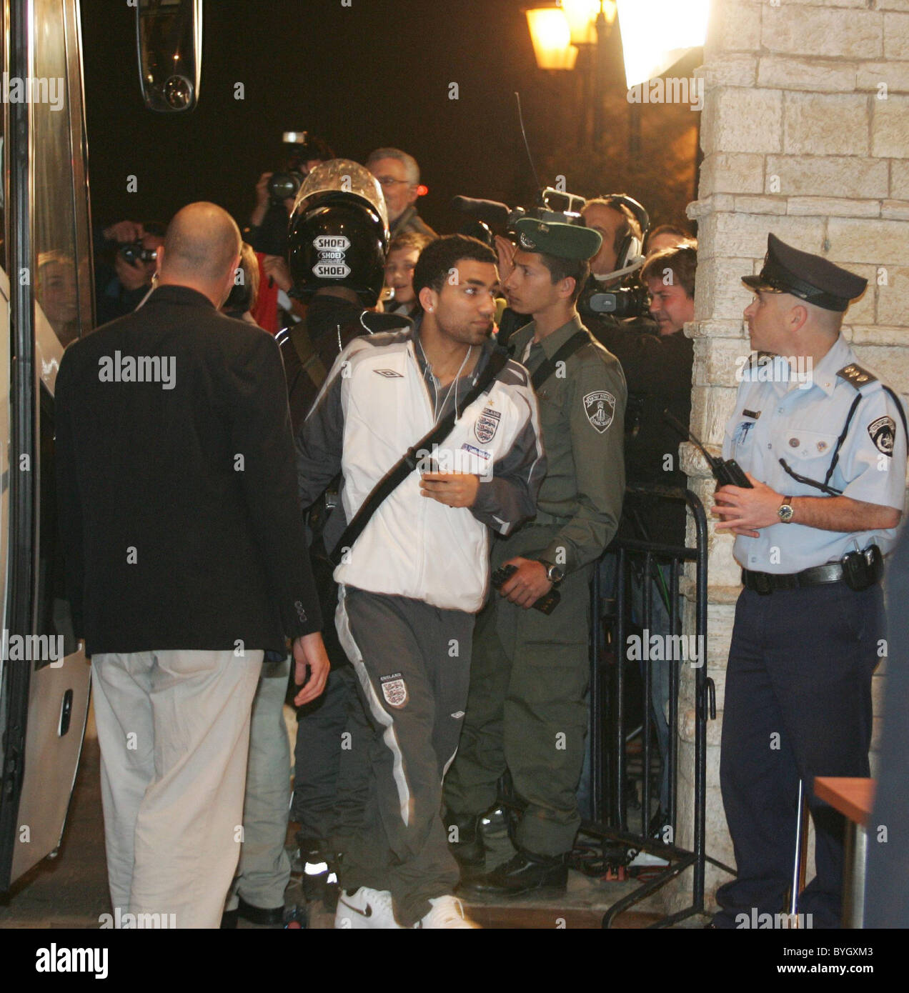 The English national football team arrives at the Dan Accadia Herzliya ...