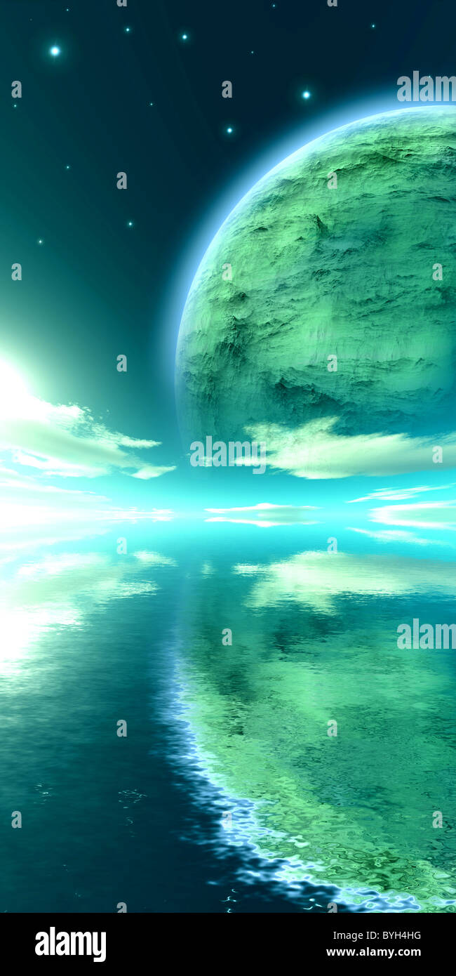 A giant moon on the Horizon Stock Photo - Alamy