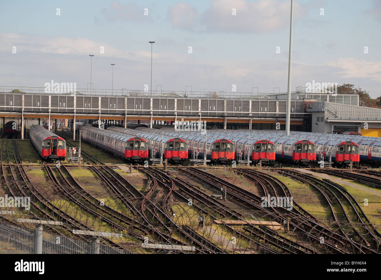 London Underground maintenance depot for Piccadilly Line tube train ...