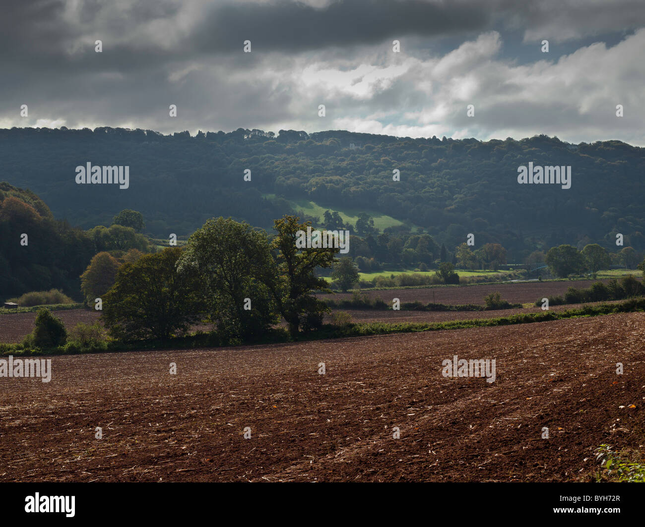 WYE VALLEY AND RED EARTH NR BIGSWEIR BRIDGE MONMOUTHSHIRE Stock Photo ...