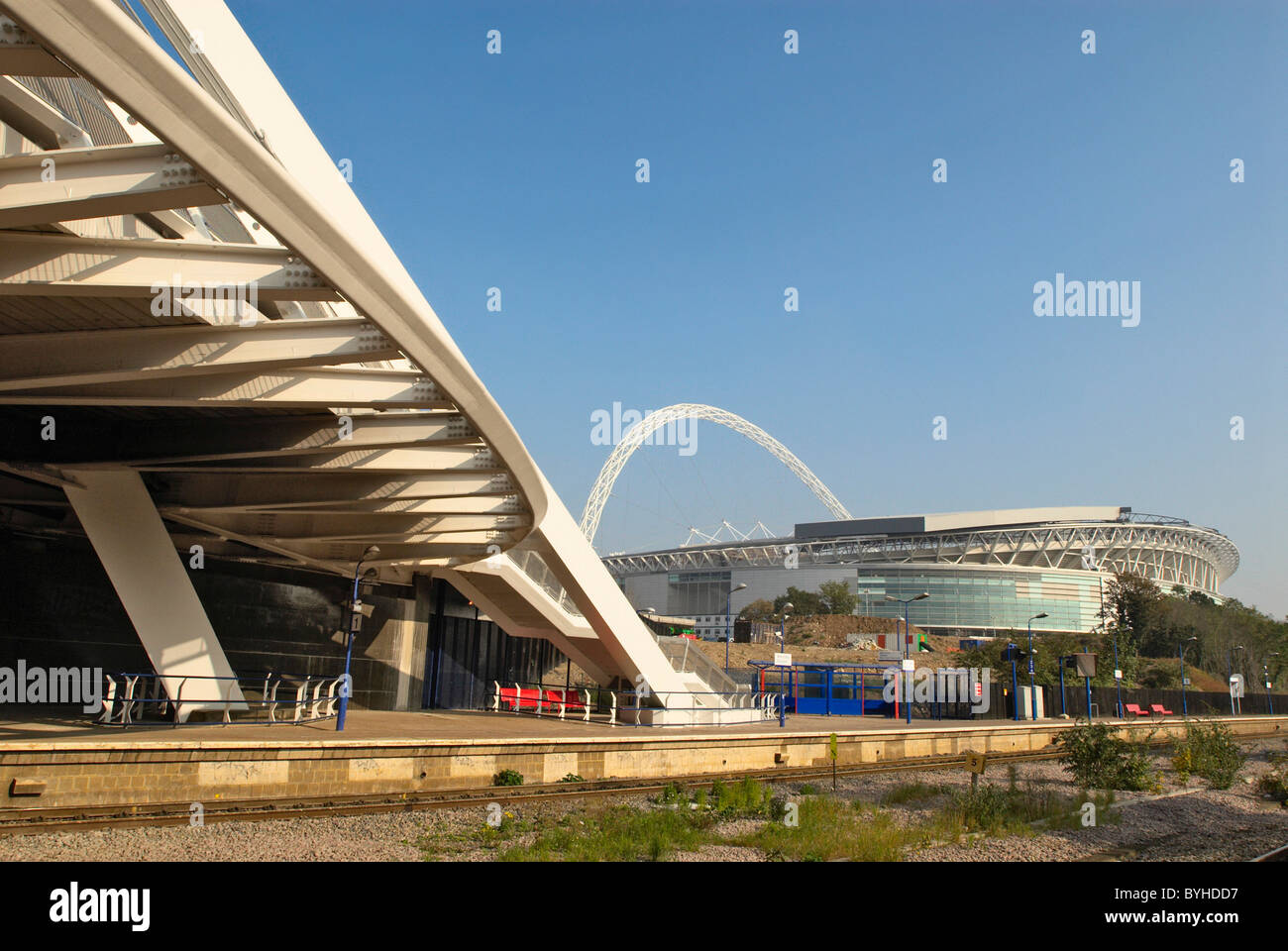 Platform at new Wembley Stadium train station London UK Stock Photo - Alamy