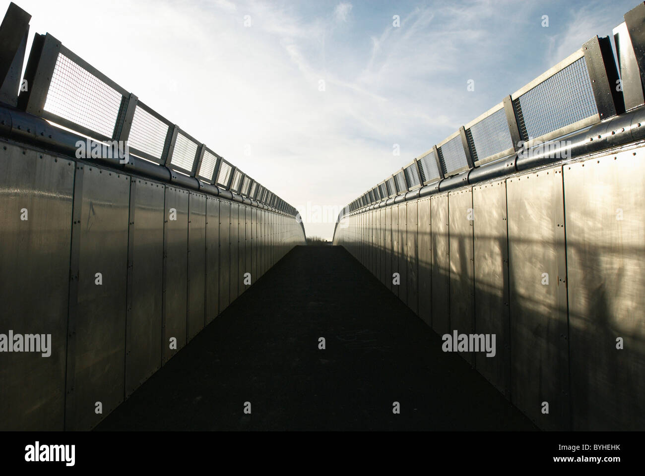 Steel footbridge over railway Kent UK Stock Photo - Alamy