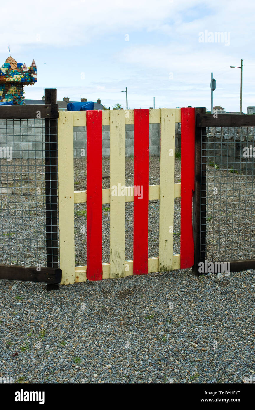 A colourful gate at the funfair at Skerries, County Dublin Ireland ...