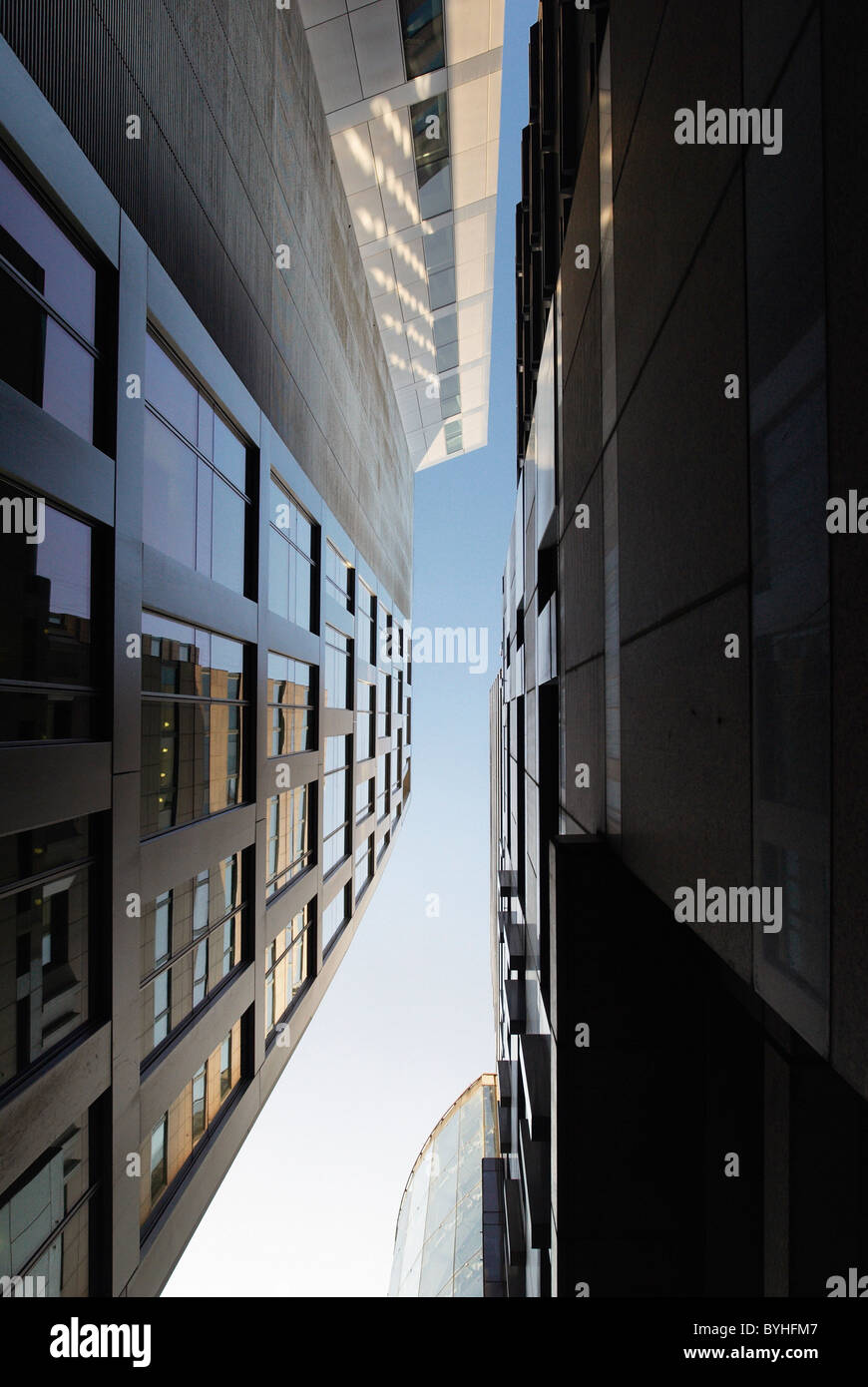 Vertical view of office blocks Barbican area of London UK Stock Photo ...