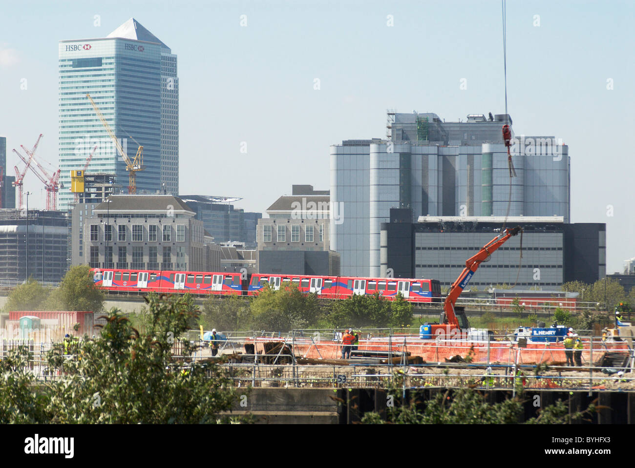 Housing development under construction near the Lower Lea crossing ...