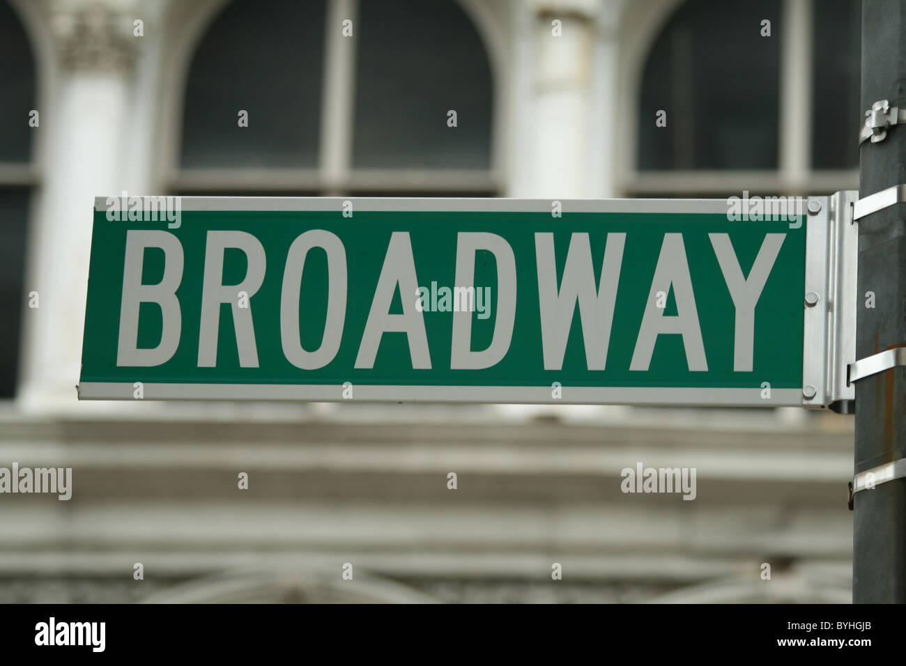 Broadway road sign Stock Photo - Alamy