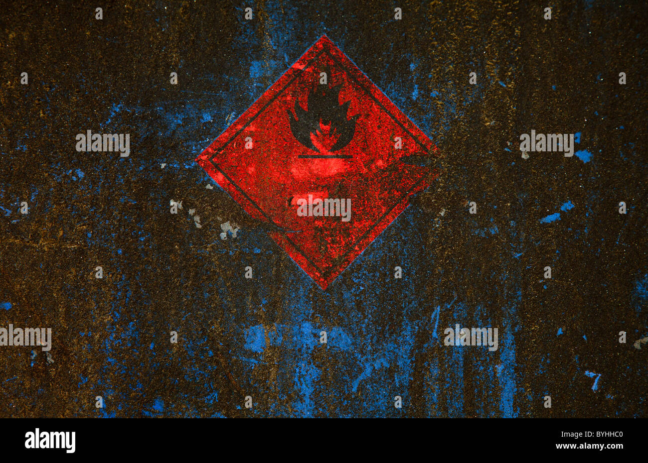 Red tag telling that the fuel tank contains flammable material Stock ...