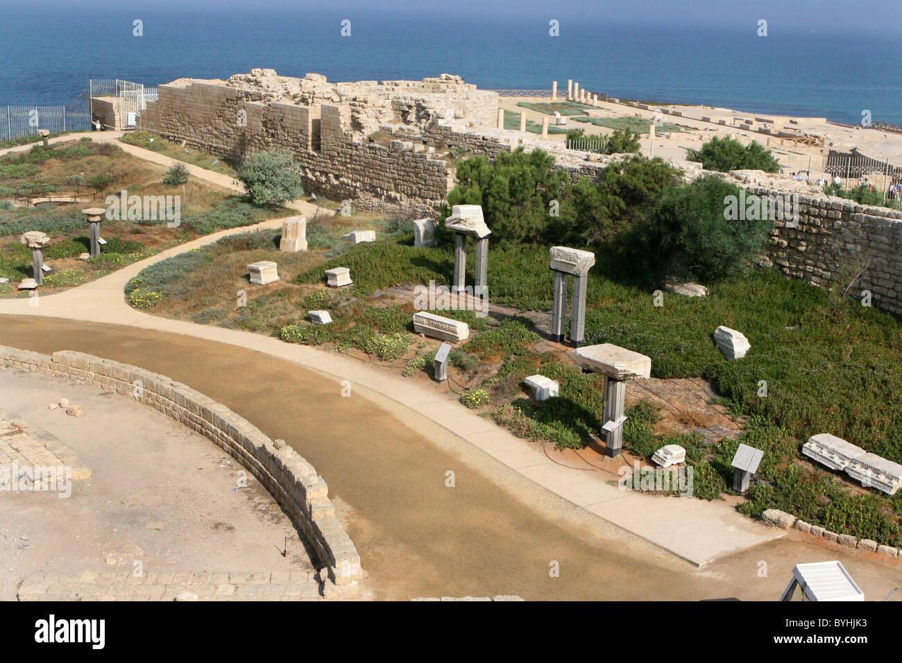 The ruins of the city of Caesarea Maritima, Israel located by the ...