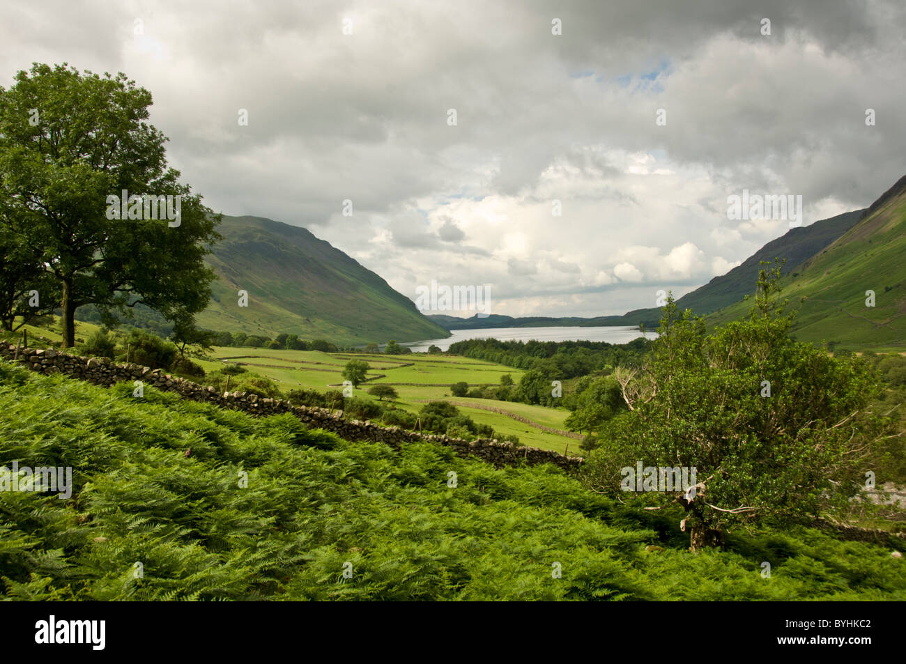 Wast Water seen from ascent of Scafell Pike. Illgill head on the left ...